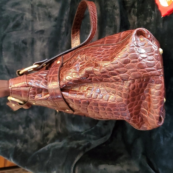 Michael Rome | Bags | Michael Rome Brown Croco Embossed Leather Bag ...